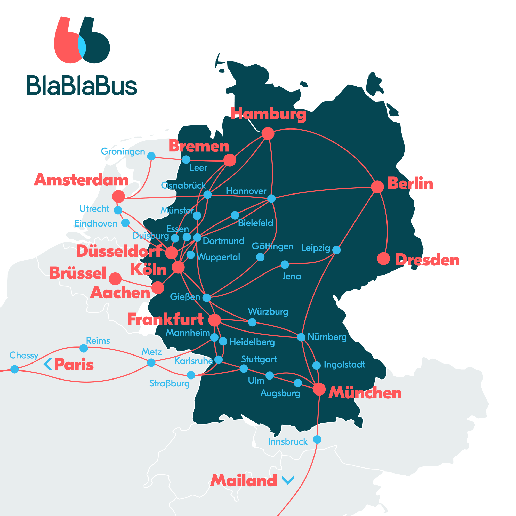 BlaBlaBus: Welche Strecken und Städte werden bedient? - drivest.de